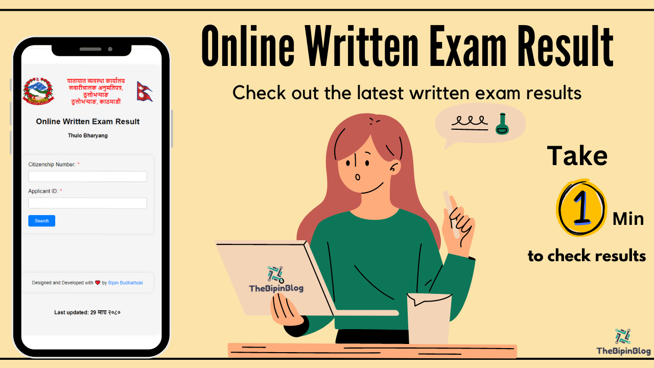 DOTM Written Exam Result Today - Thulo Bharyang